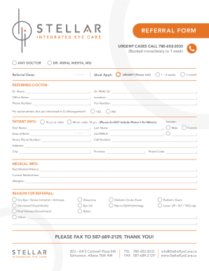 Fillable Online Stellar Integrated Eye Care - Our very own Dr. Miral Mehta ... Fax Email Print ...