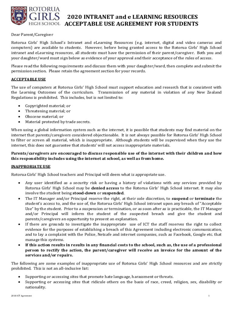 Fillable Online Intranet and eLearning Resources Acceptable Use ... Fax Email Print - pdfFiller