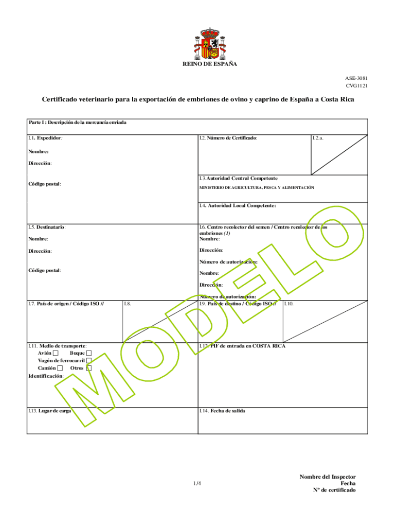 Completable En línea certificado sanitario para la exportacin de semen ovino y ... Fax Email ...