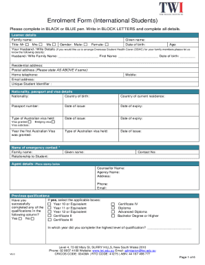 Fillable Online TWI Enrollment Form PDFPDFPayments Fax Email Print ...