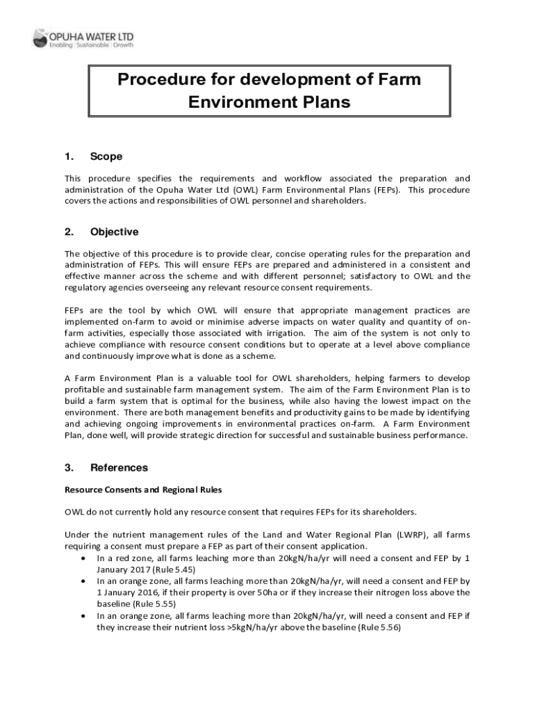 Fillable Online Irrigation scheme to fund farm plans for biodiversity ...