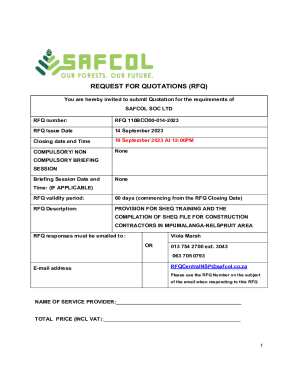 Fillable Online PROVISION FOR SHEQ TRAINING AND THE Fax Email Print ...