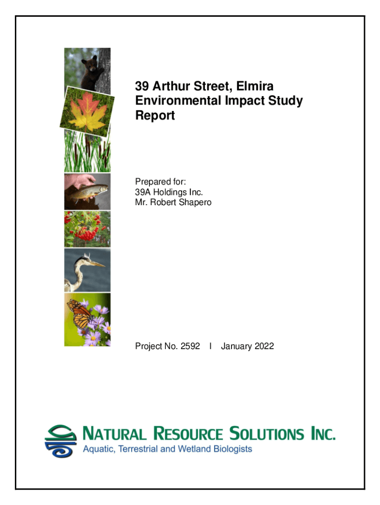 Fillable Online 39 Arthur Street, Elmira Environmental Impact Study ...