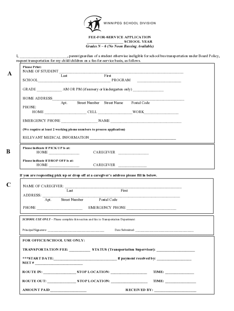 Fillable Online Fee-for-service Application Form Fax Email Print ...