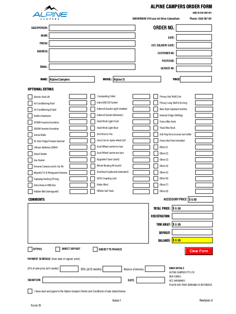 Fillable Online Alpine - Fillable Order Form Fax Email Print - pdfFiller