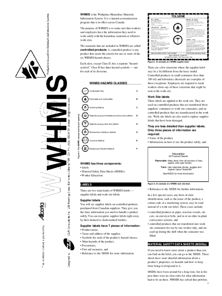 Fillable Online resource2 rockyview ab WHMIS: what you need to know ...