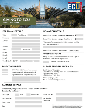 Fillable Online GIVING TO ECU Fax Email Print - pdfFiller