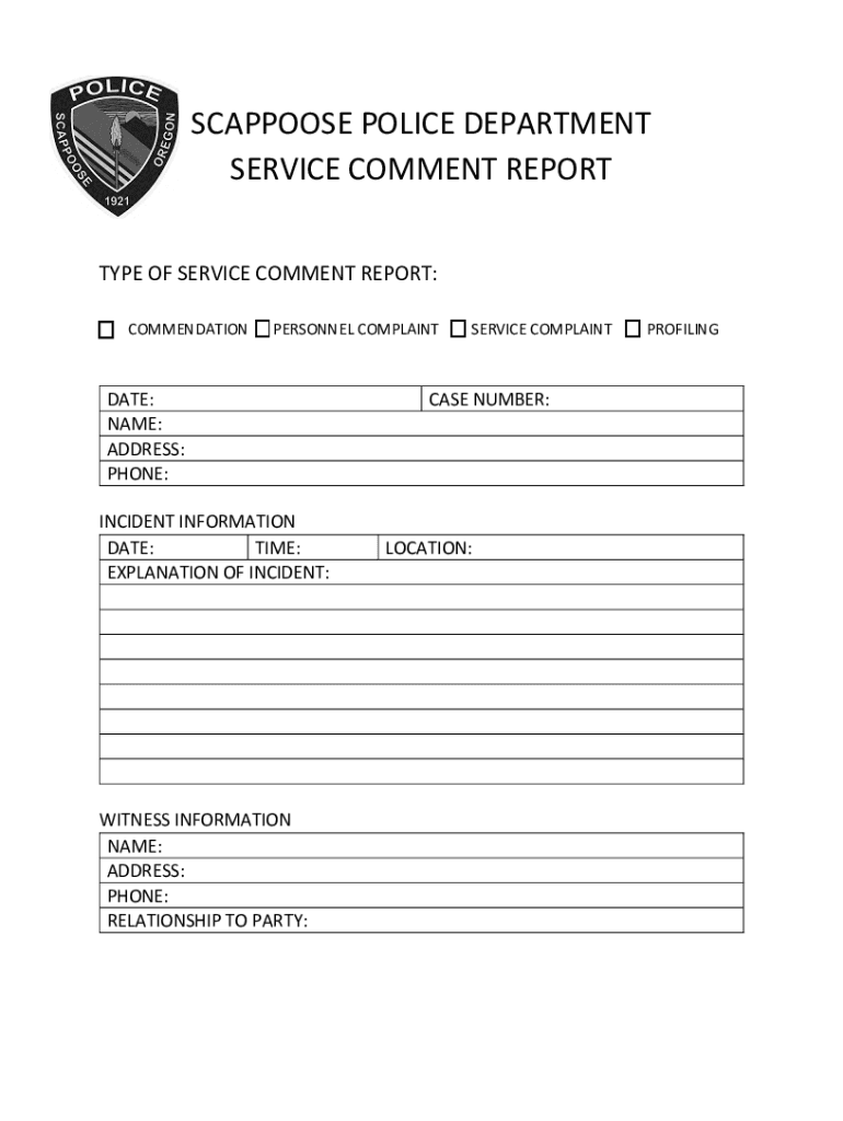 Fillable Online Citizen Report Procedure and Form Fax Email Print ...