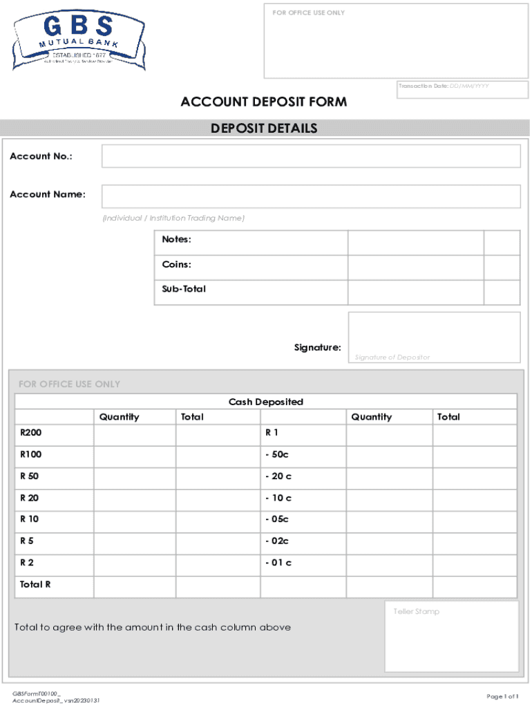 Fillable Online account deposit form Fax Email Print - pdfFiller
