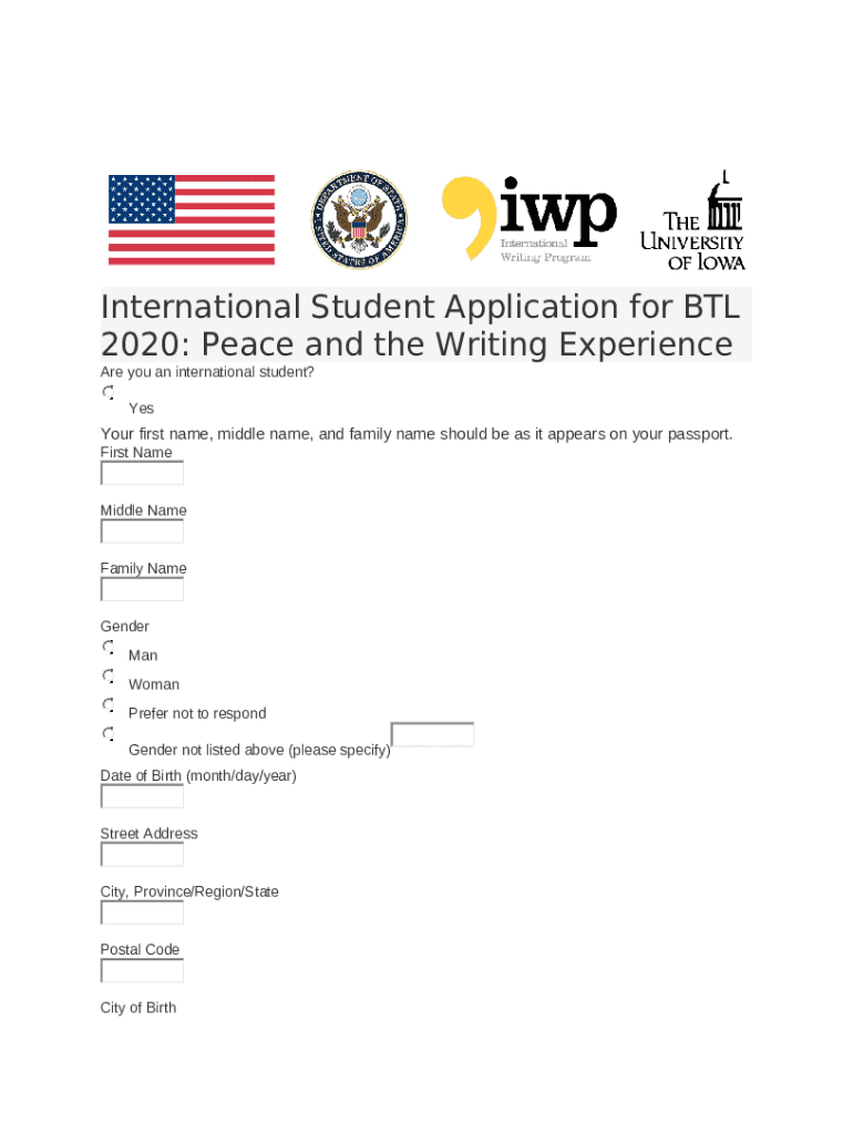 An International Student Application Doc Template | pdfFiller