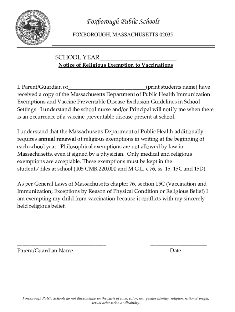 Fillable Online UPDATE on bill to remove religious exemption to ...