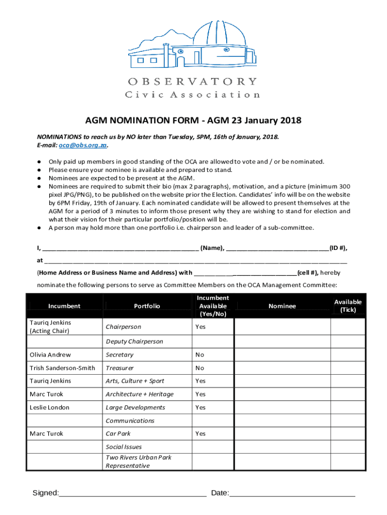 Fillable Online Invitation for nominations of the Management Committee ...