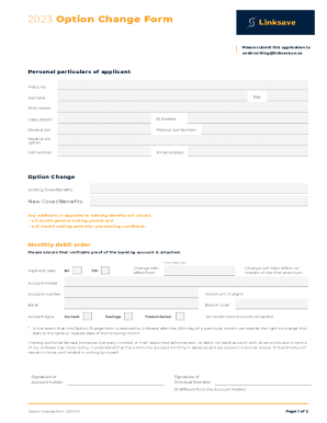 Fillable Online 2023 Option Change Form Fax Email Print - pdfFiller