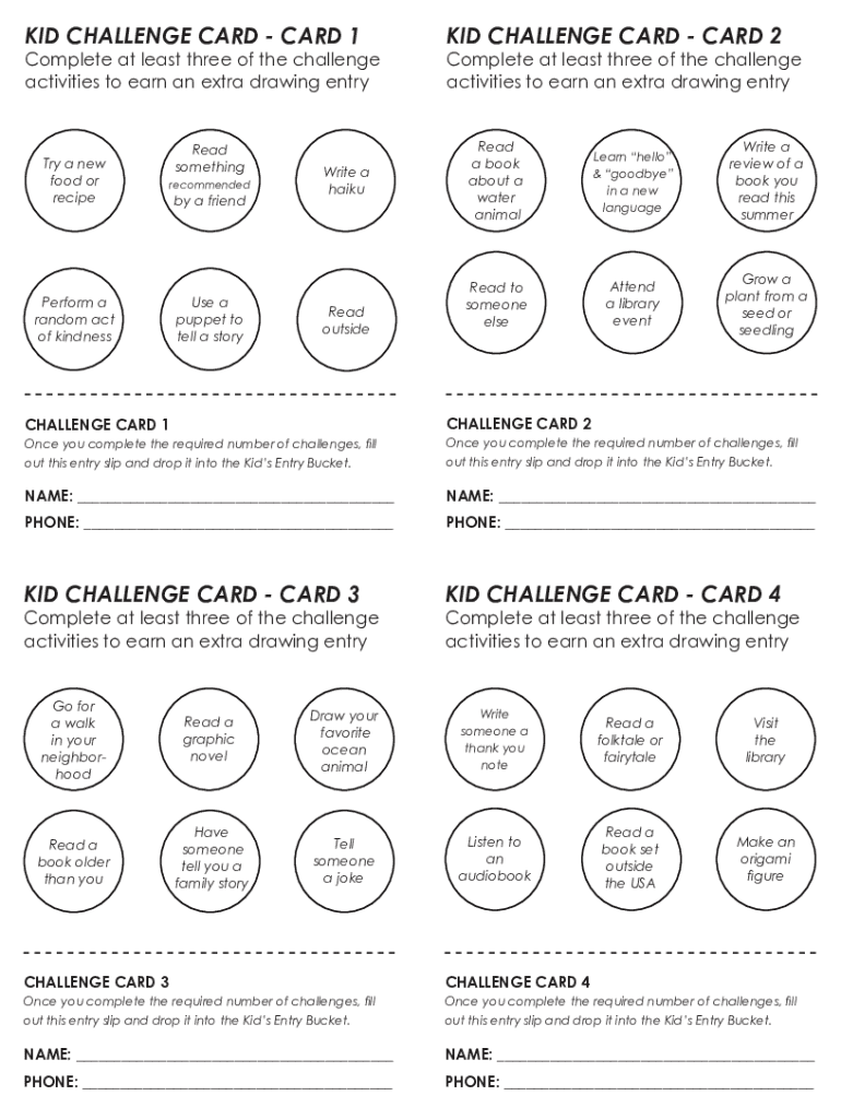 Fillable Online lenawee lib mi 31 Fun And Interesting Challenges For ...