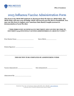 Fillable Online Infection Control Influenza Vaccination Form Fax Email ...