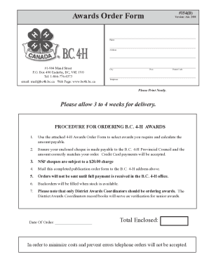 Fillable Online Award Application Form Template Fax Email Print - pdfFiller