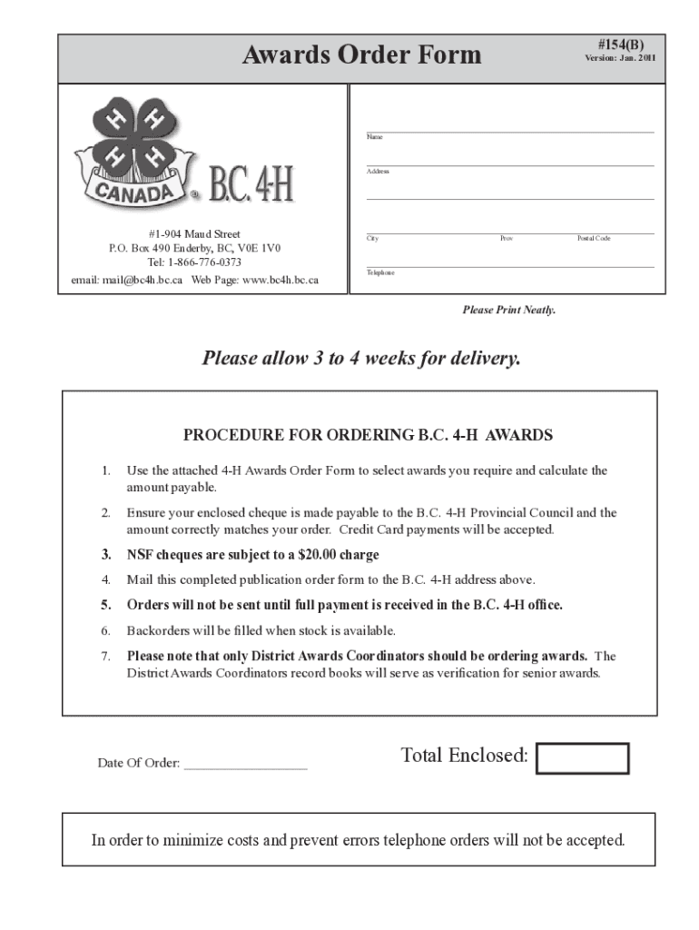 Fillable Online Award Application Form Template Fax Email Print - pdfFiller