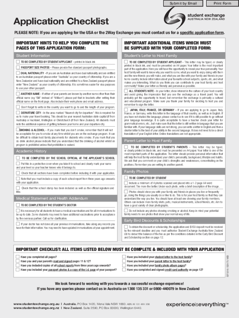 Fillable Online studentexchange org SMO Request internal/community ...