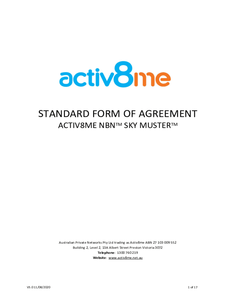 Fillable Online ACTIV8ME NBNTM SKY MUSTERTM Fax Email Print - pdfFiller