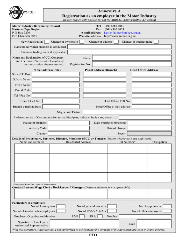 Fillable Online mibco - administrative collective agreement Fax Email ...