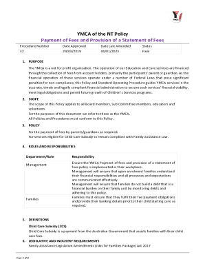 Fillable Online Payment of Fees and Provision of a Statement of Fees ...