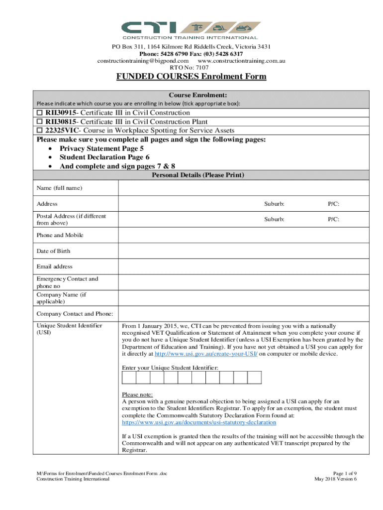 Fillable Online Construction Training International: Construction Courses ... Fax Email Print ...