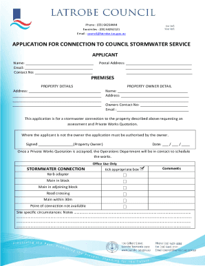 Fillable Online Stormwater Connection Application Form 2017-V3.docx Fax ...