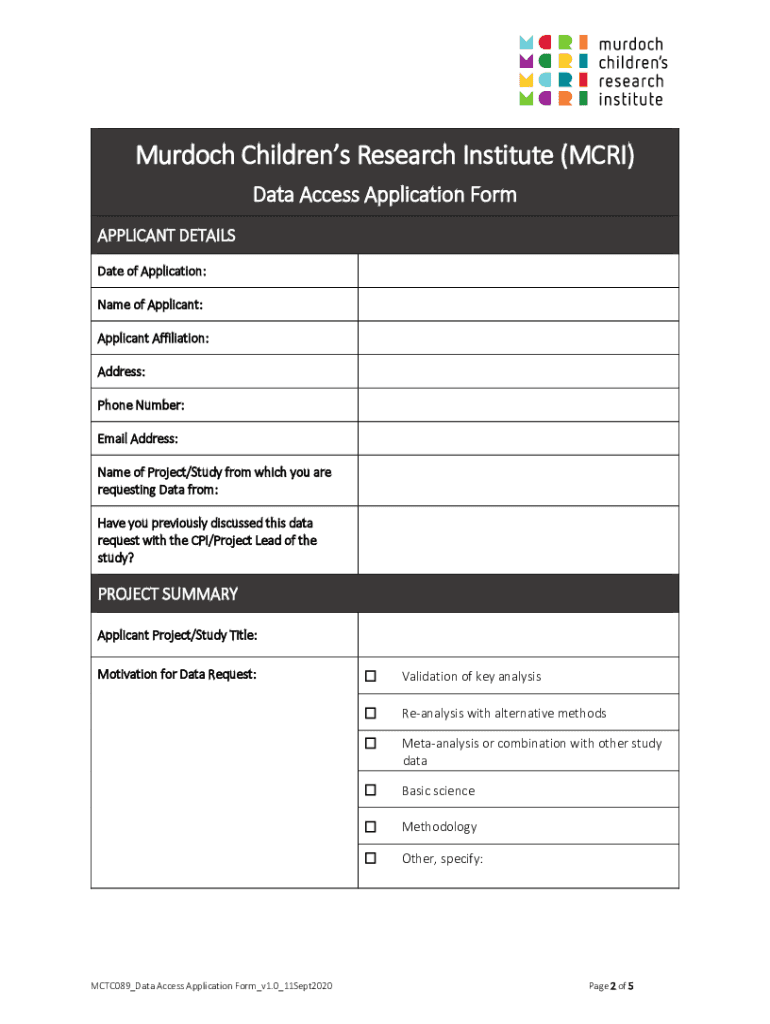 Fillable Online Data Access Application Form Fax Email Print - pdfFiller