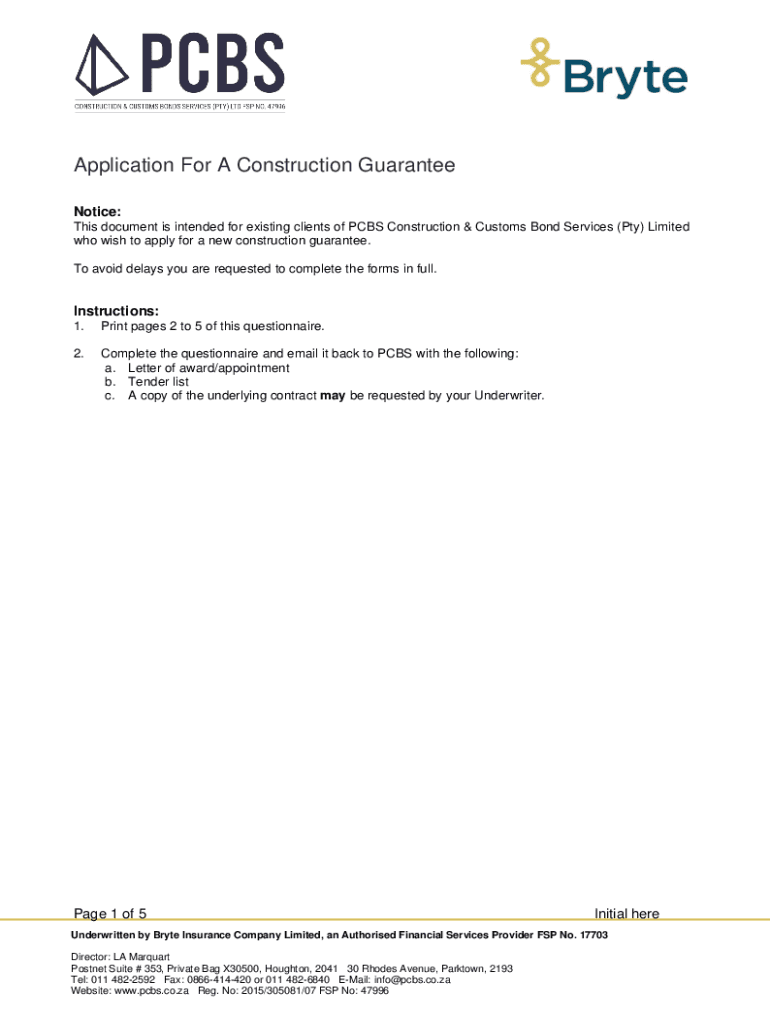 Fillable Online Fillable Online Construction Guarantee - PCBS Fax Email ... Fillable Online Fillable Online Construction Guarantee - PCBS Fax Email ...