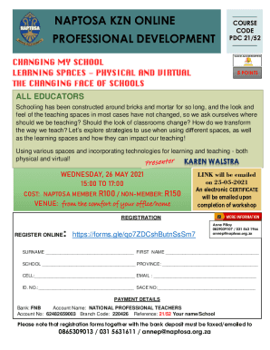 Fillable Online naptosa org Transforming Professional Development with ...