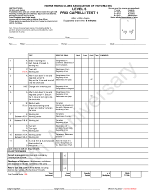 Fillable Online LEVEL 5 PRIX CAPRILLI TEST 1 Fax Email Print - pdfFiller