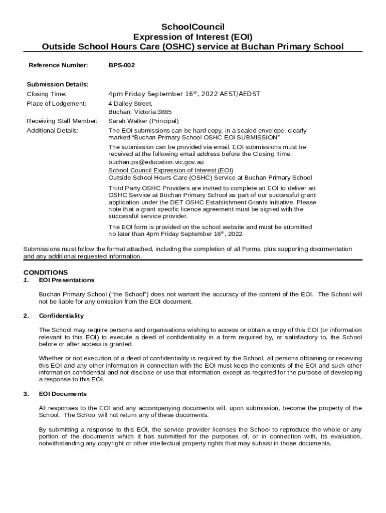 Outside School Hours Care (OSHC) service at Buchan Primary School Doc ...