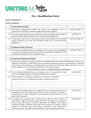 Fillable Online APPENDIX 1: CONTRACTOR'S PREQUALIFICATION FORM ... Fax ...