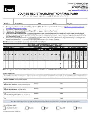 Fillable Online COURSE REGISTRATION/WITHDRAWAL FORM Fax Email Print ...