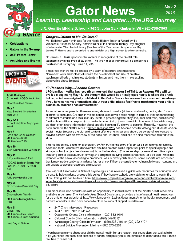 Fillable Online J.R. Gerritts Middle School Fax Email Print - pdfFiller