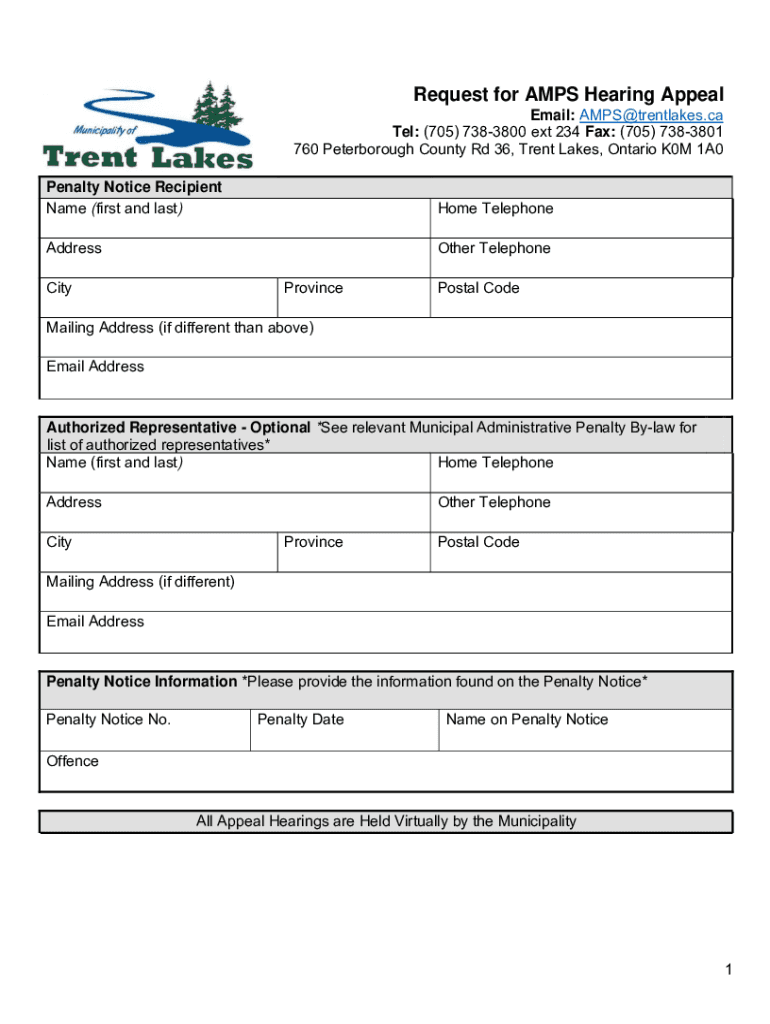 Fillable Online Amps Hearing Appeal Form Fax Email Print - pdfFiller