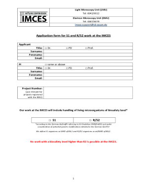 Fillable Online Application form for S1 and R/S2 work at the IMCES Fax ...
