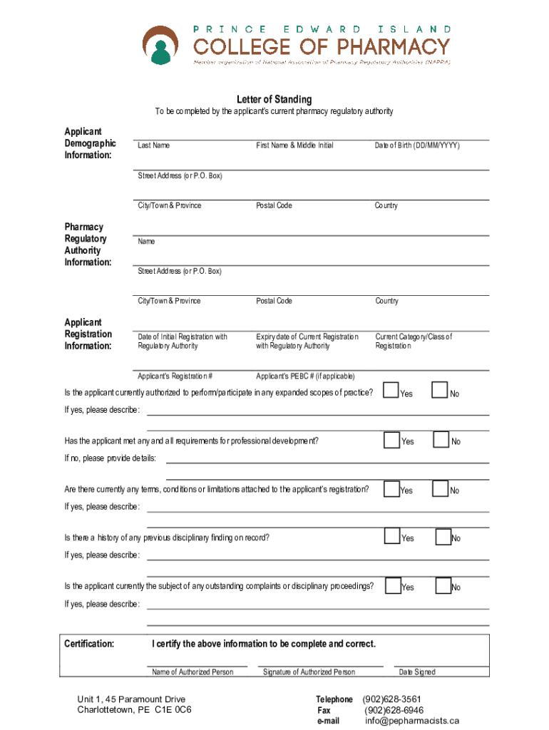 Fillable Online Order a Letter of Standing Fax Email Print - pdfFiller