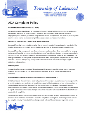 Fillable Online Website Policy sample ADA complaints.docx Fax Email ...
