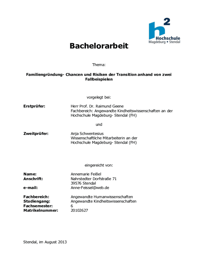 Ausfüllbar Online Familiengrndung- Chancen und Risiken der Transition ...