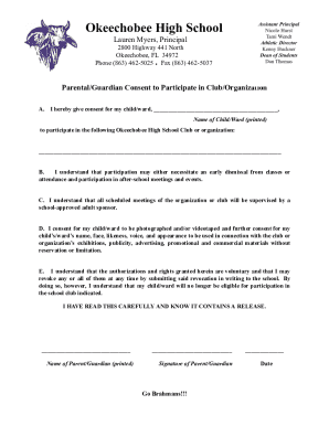 Fillable Online School Info - Okeechobee High School Fax Email Print - pdfFiller