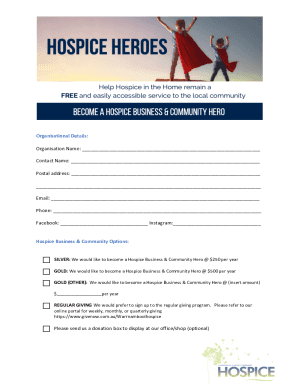 Fillable Online Hospice HeroApplication Form Fax Email Print - pdfFiller