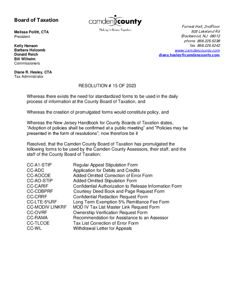 Fillable Online 15 of 2023 promulgation of county forms Fax Email Print ...