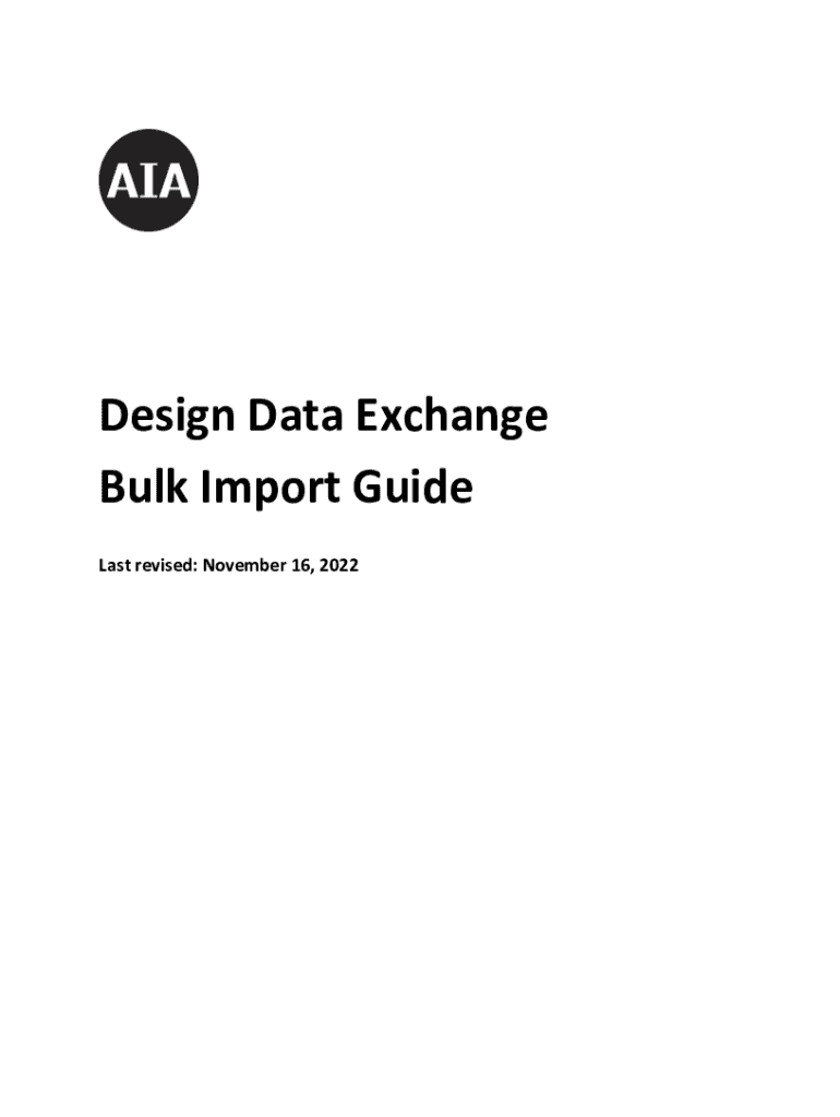 Fillable Online Design Data Exchange Bulk Import Guide Fax Email Print ...