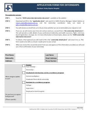 Fillable Online APPLICATION FORM FOR EXTERNSHIPS Fax Email Print ...