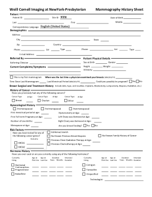 Fillable Online Mammography Form Fax Email Print - pdfFiller