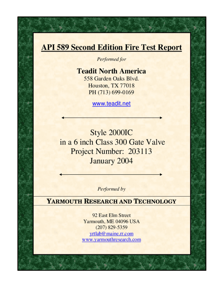 Fillable Online Fire Test Report TEADIT North America, Inc. Style 2236 ...