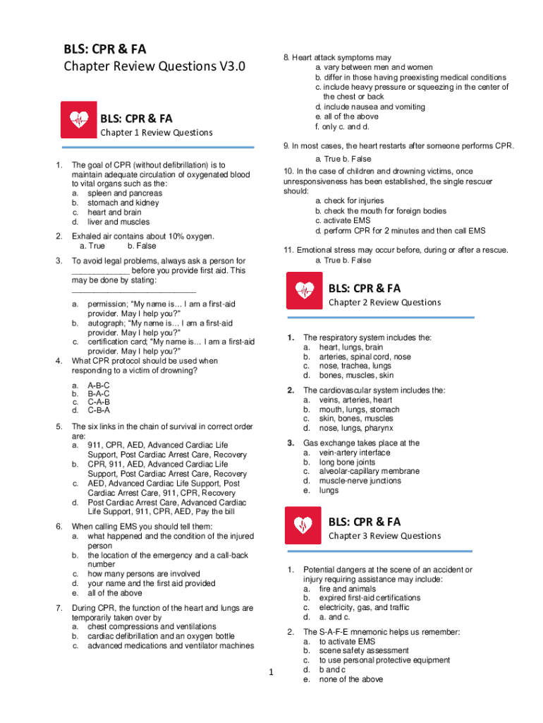 Fillable Online Basic Life Support for Healthcare Providers (CPR/BLS ...