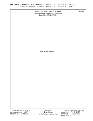 Fillable Online APPLICATIONS Sheet 1 Medical Baseline Allowance Self ...