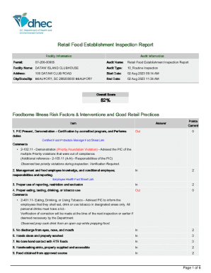 Fillable Online pubdoc dhec sc Retail Food Safety in South Carolina Fax ...